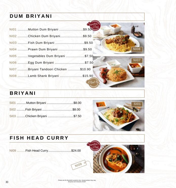 Al-Azhar Restaurant Menu & Prices List Singapore 2026