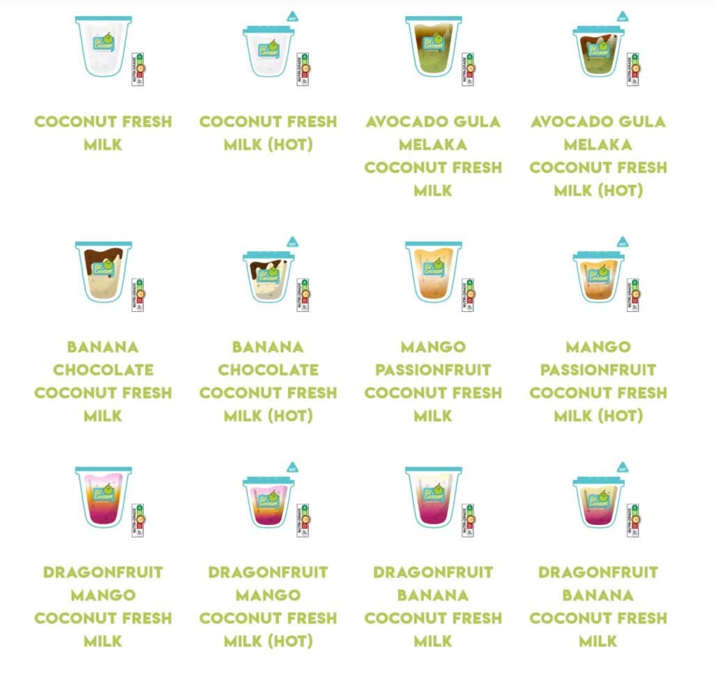 Mr Coconut Menu & Prices List Singapore 2026