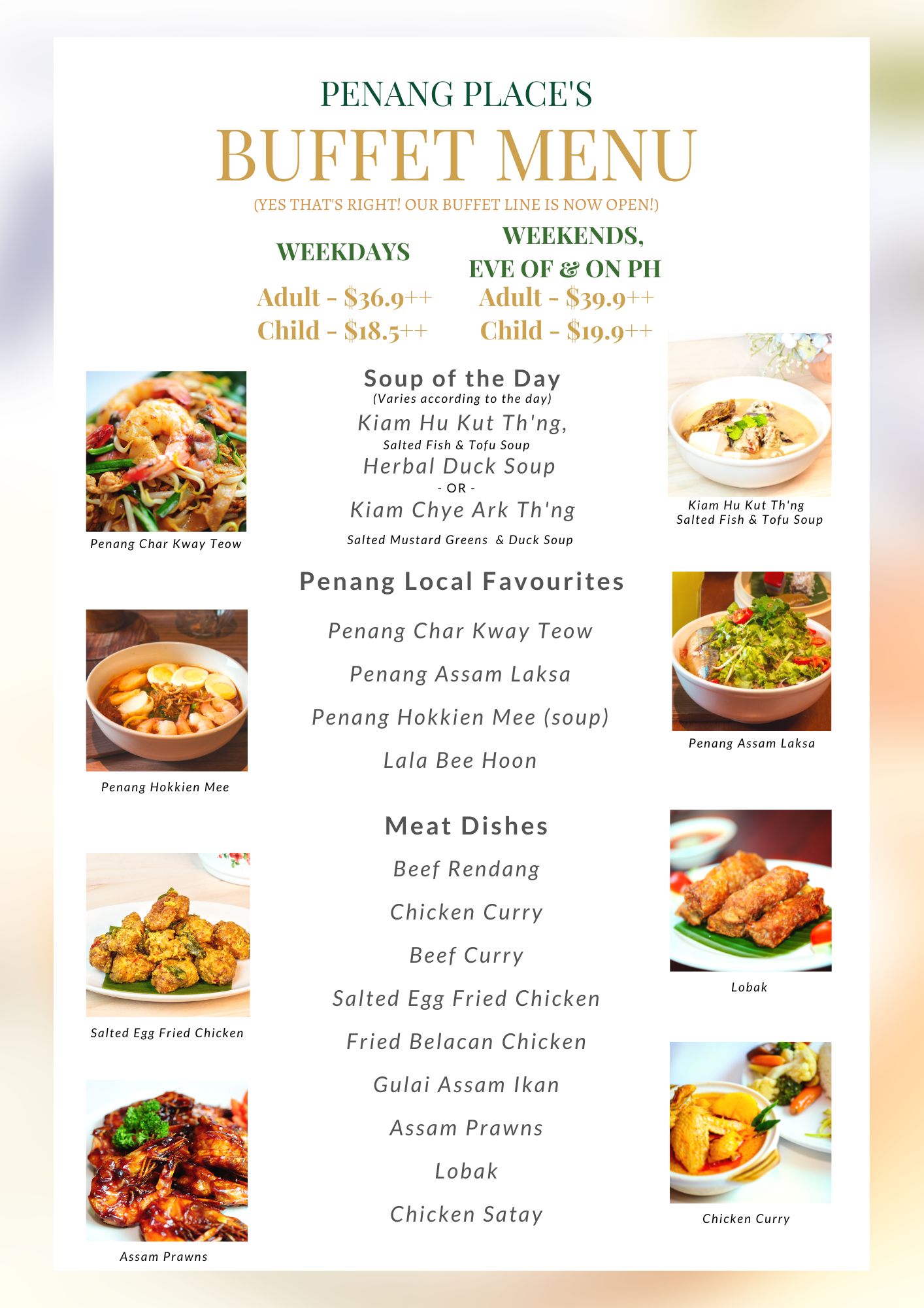 Penang Place Menu & Prices List Singapore 2025