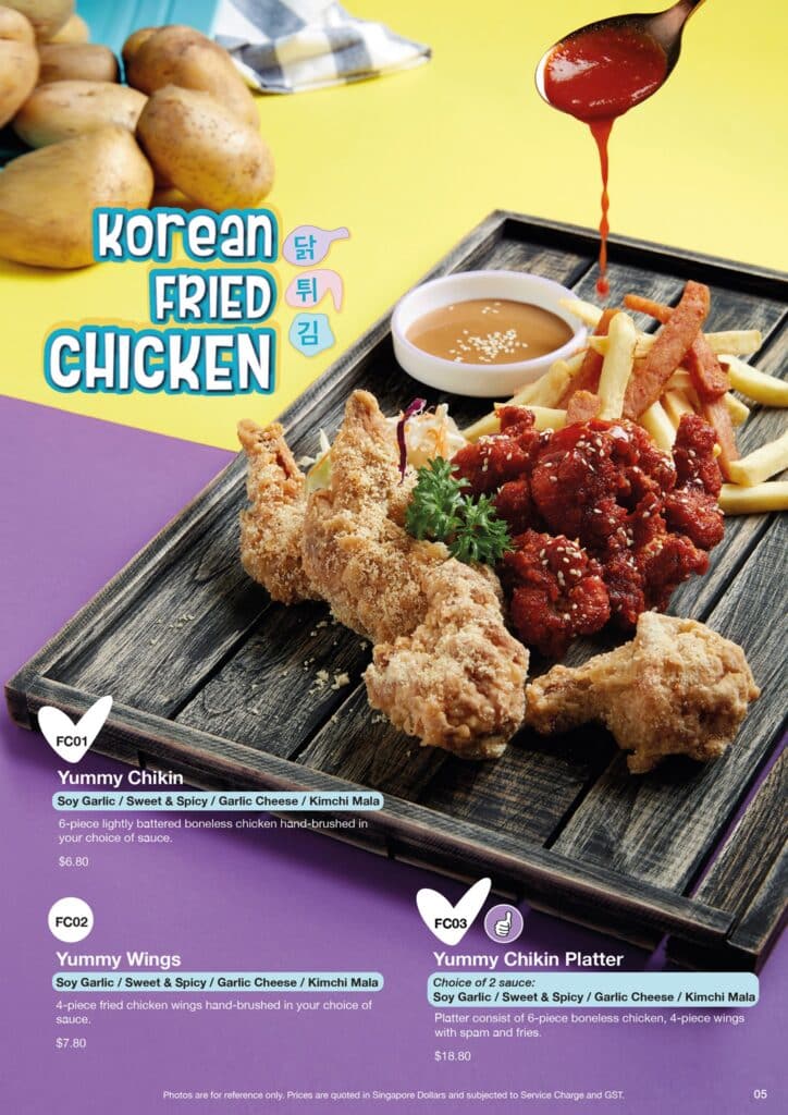 Seoul Yummy Menu & Prices List Singapore 2026