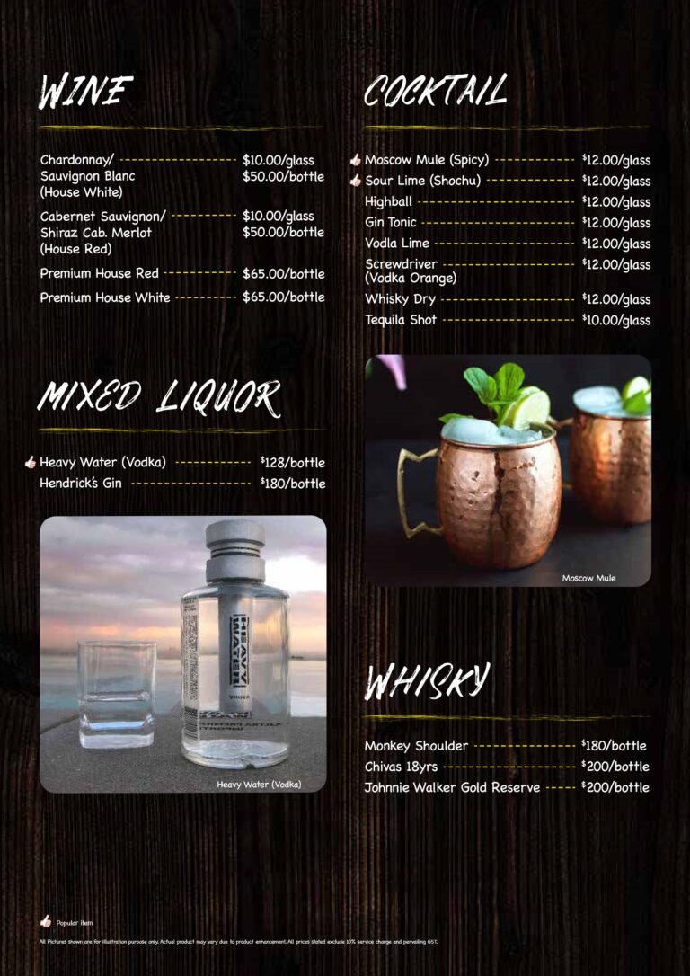 Kanpai Menu & Prices List Singapore 2025