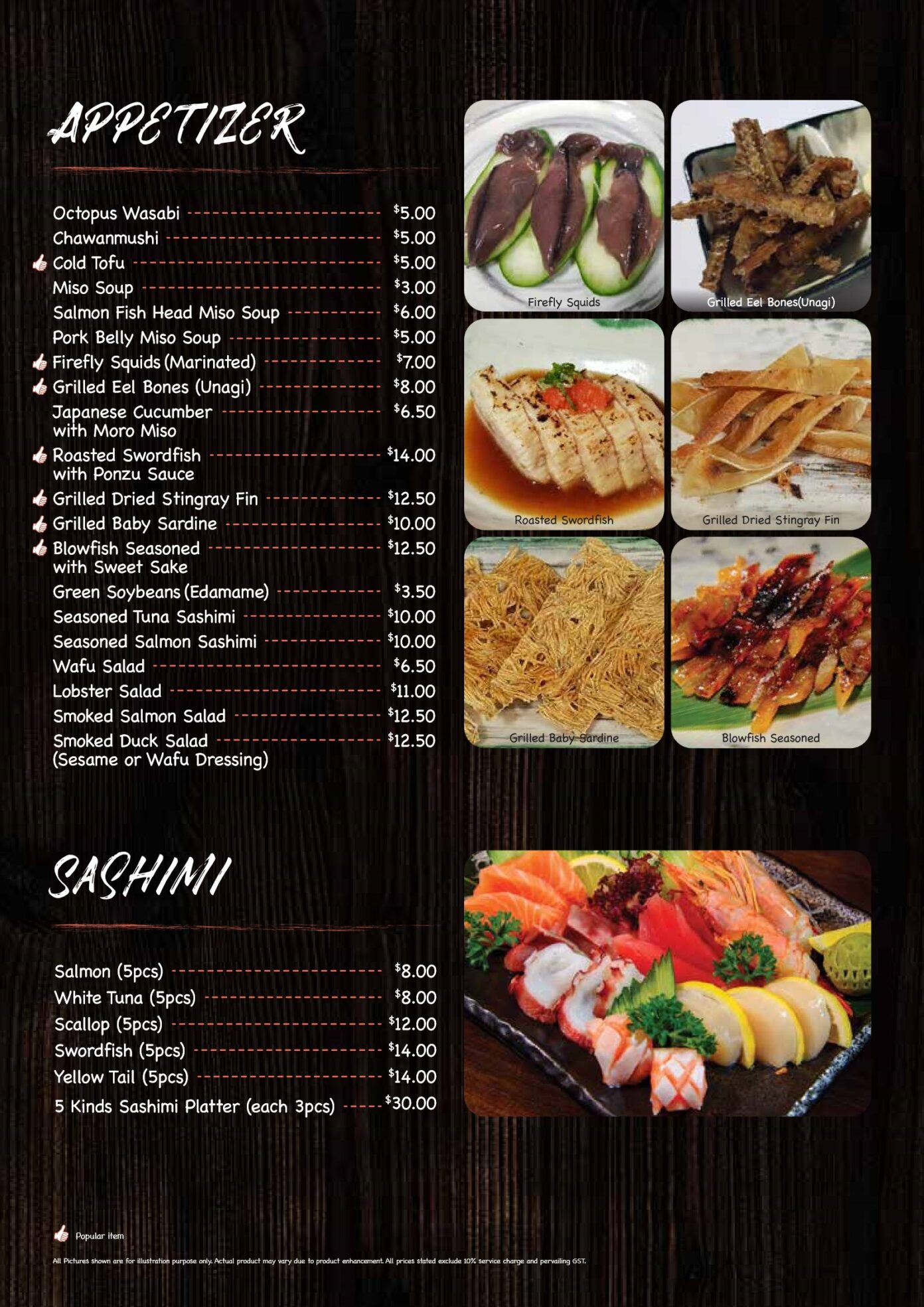 Kanpai Menu & Prices List Singapore 2026