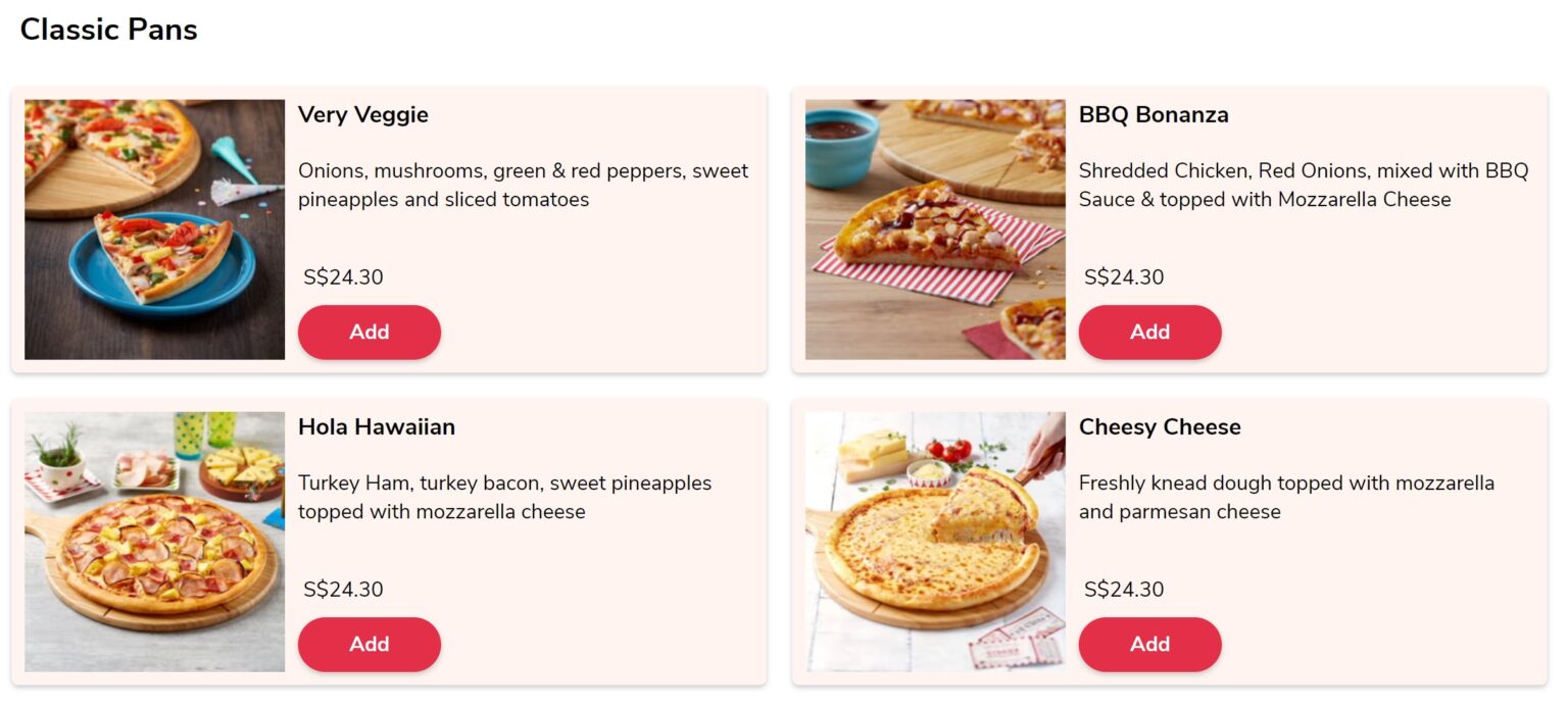 Pezzo Pizza Menu & Prices List Singapore 2026