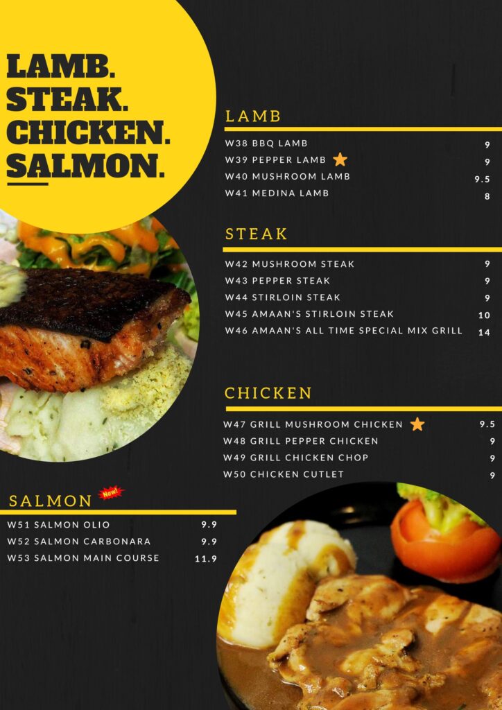 Al Amaan Menu & Prices List Singapore 2026