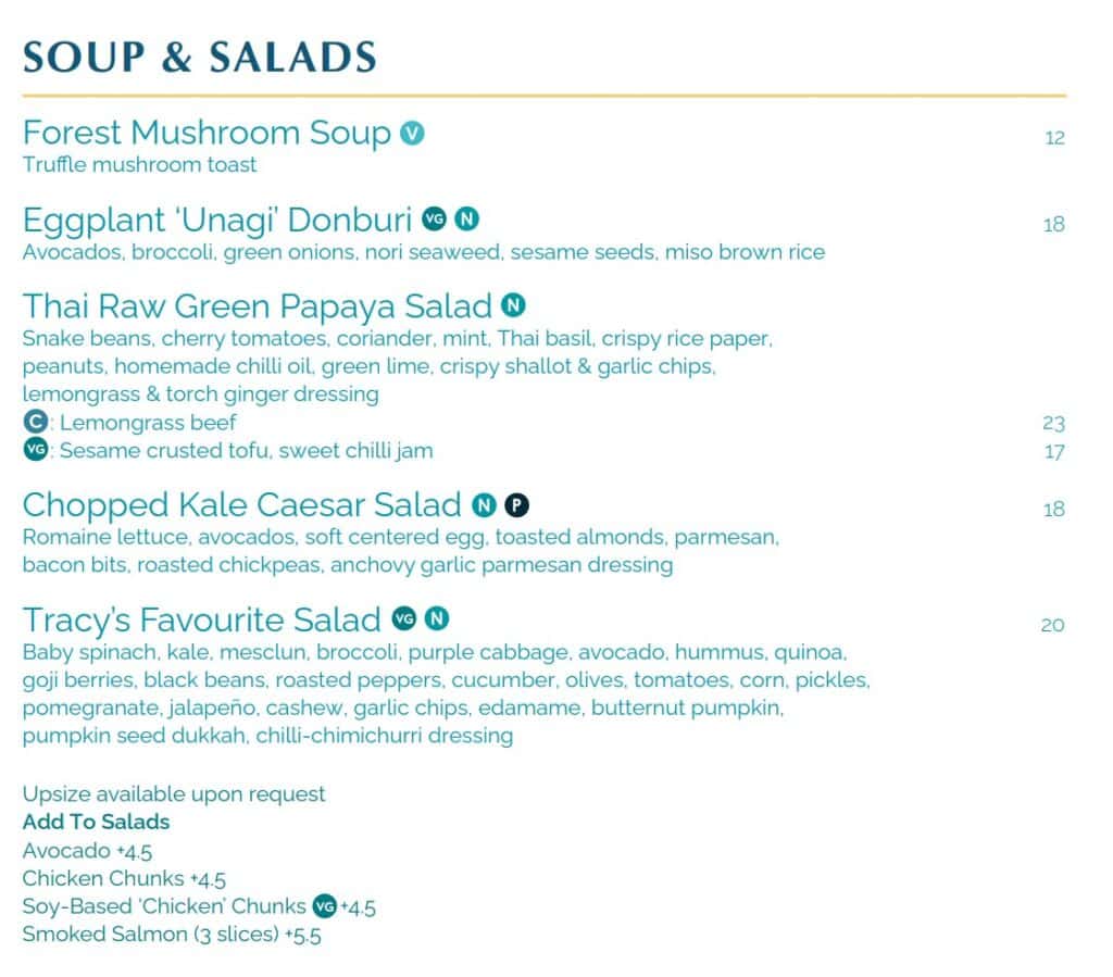 Prive Menu & Prices List Singapore 2026